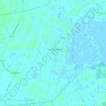 Sutton St. Edmund topographic map, elevation, terrain