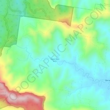 Upper Main Arm topographic map, elevation, terrain