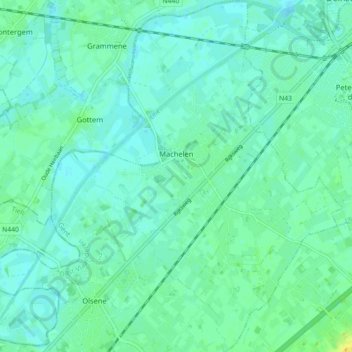 Machelen topographic map, elevation, terrain