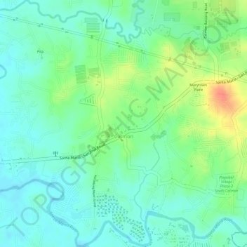 Catmon topographic map, elevation, terrain