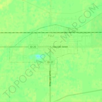 Paul topographic map, elevation, terrain