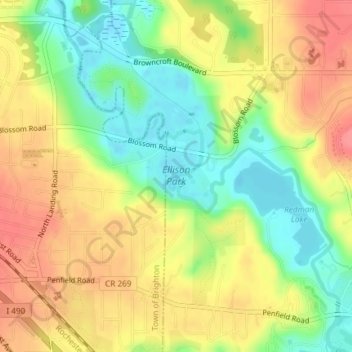 Ellison Park topographic map, elevation, terrain