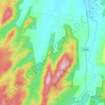 Lima East topographic map, elevation, terrain