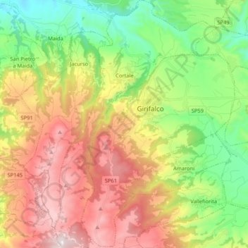 Cortale topographic map, elevation, terrain