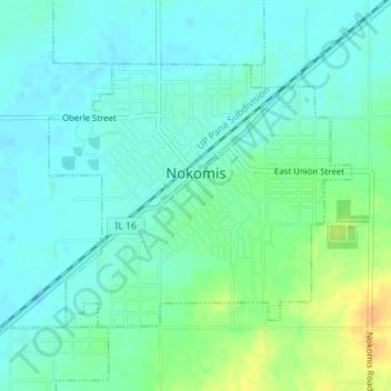 Nokomis topographic map, elevation, terrain