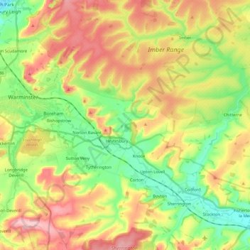 Heytesbury topographic map, elevation, terrain