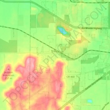 Trinity topographic map, elevation, terrain