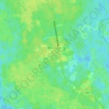 Biscayne topographic map, elevation, terrain