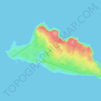 Shemya Island topographic map, elevation, terrain