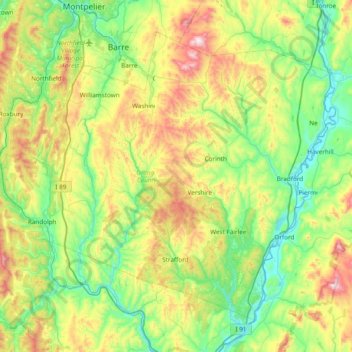 Orange County topographic map, elevation, terrain