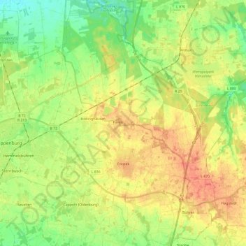 Emstek topographic map, elevation, terrain