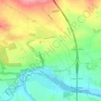 Tullyallen topographic map, elevation, terrain
