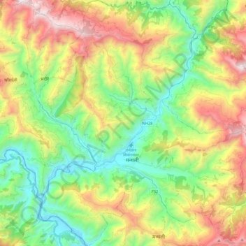 Manthali topographic map, elevation, terrain