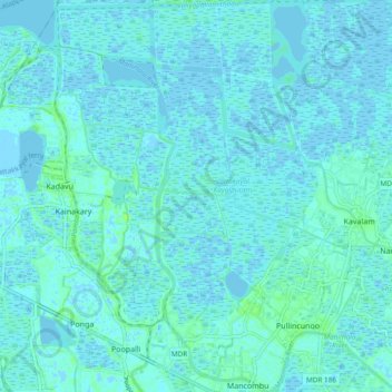 Pulinkunnu topographic map, elevation, terrain