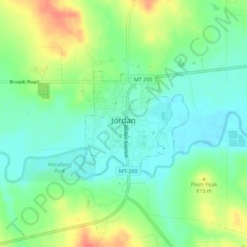 Jordan topographic map, elevation, terrain