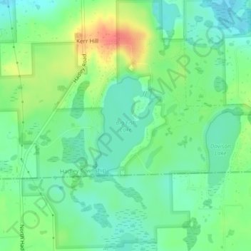 Big Fish Lake topographic map, elevation, terrain