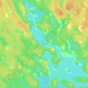 Shebeshekong Lake topographic map, elevation, terrain