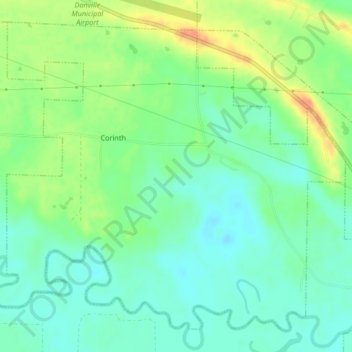 Corinth topographic map, elevation, terrain