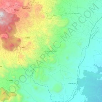 Igembe South topographic map, elevation, terrain