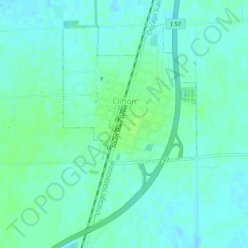 Clifton topographic map, elevation, terrain