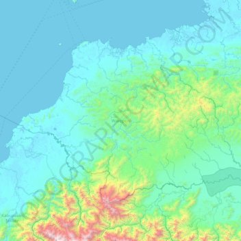 Waropen Regency topographic map, elevation, terrain