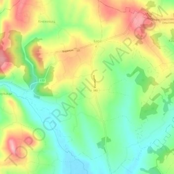 Bare topographic map, elevation, terrain