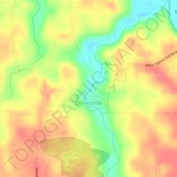 Stinesville topographic map, elevation, terrain