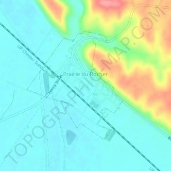 Prairie du Rocher topographic map, elevation, terrain