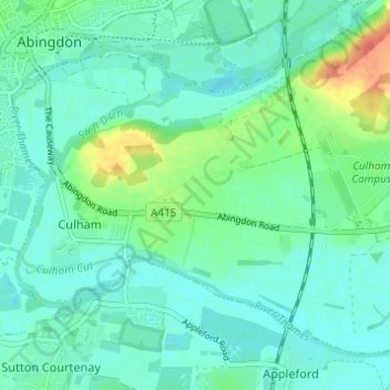 Culham topographic map, elevation, terrain