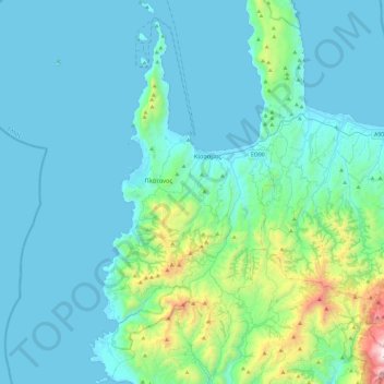 Municipality of Kissamos topographic map, elevation, terrain