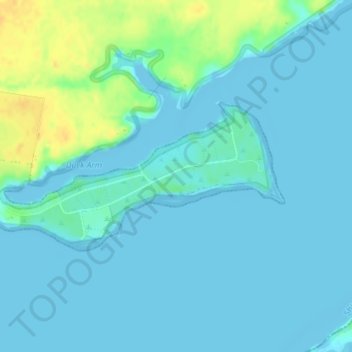 Banksia Peninsula topographic map, elevation, terrain