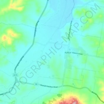Kalbar topographic map, elevation, terrain