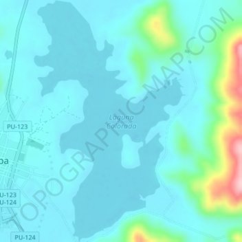 Laguna Colorada topographic map, elevation, terrain