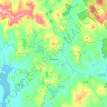 Stoneham topographic map, elevation, terrain