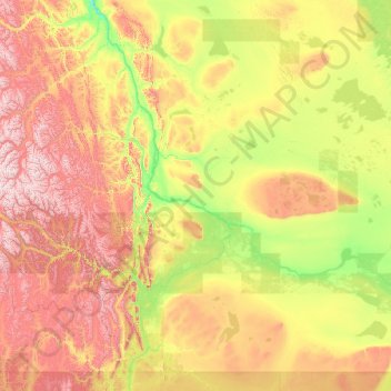 Dehcho Region topographic map, elevation, terrain