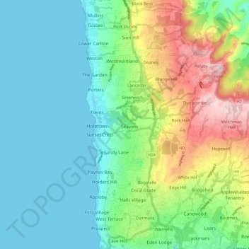 Saint James topographic map, elevation, terrain