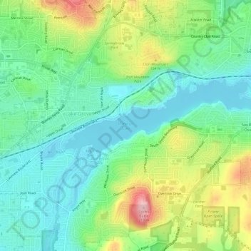 Oswego Lake topographic map, elevation, terrain