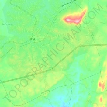 Ilesha East topographic map, elevation, terrain