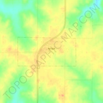 Arispe topographic map, elevation, terrain