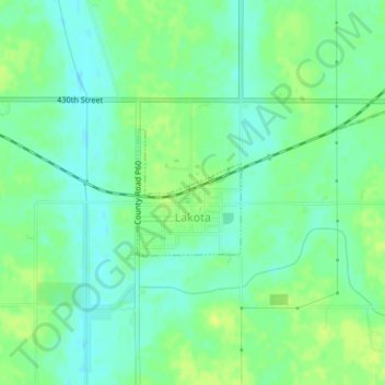 Lakota topographic map, elevation, terrain