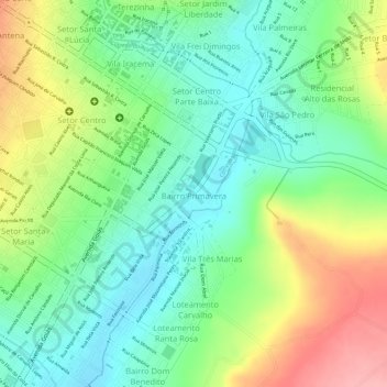 Bairro Primavera topographic map, elevation, terrain