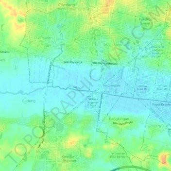 Lakarsantri topographic map, elevation, terrain