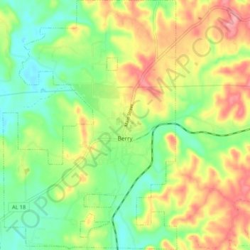 Berry topographic map, elevation, terrain