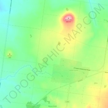 Allendale topographic map, elevation, terrain