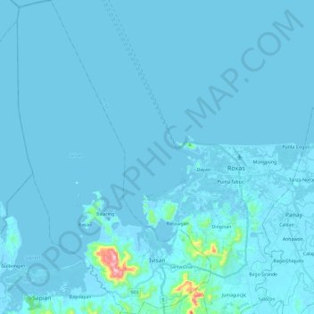 Ivisan topographic map, elevation, terrain
