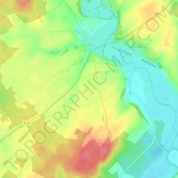 Vaite topographic map, elevation, terrain