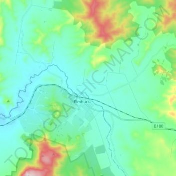 Elmhurst topographic map, elevation, terrain