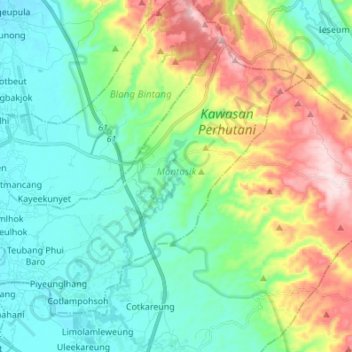 Montasik topographic map, elevation, terrain