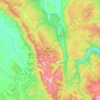 Rawah Wilderness topographic map, elevation, terrain