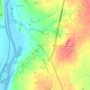 Garrynisk topographic map, elevation, terrain